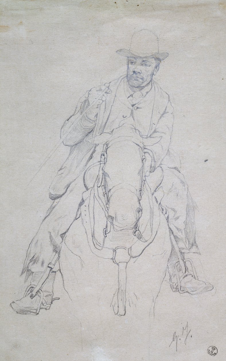Buttero a cavallo (cowboy toscano) | Giovanni Fattori
