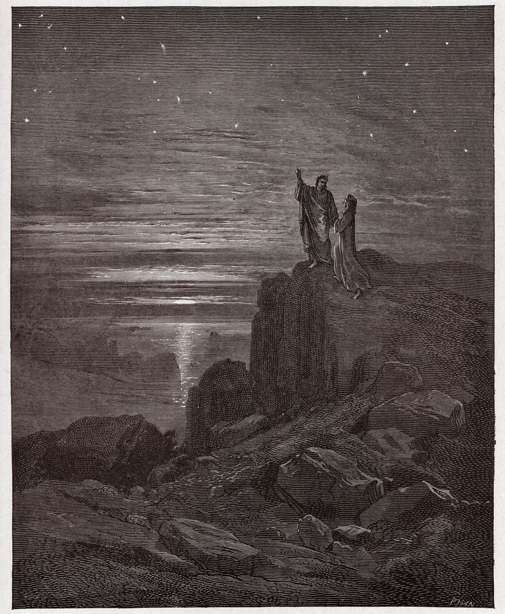 La Divina Commedia, Inferno, Canto 34: I poeti emergono dall'inferno ...