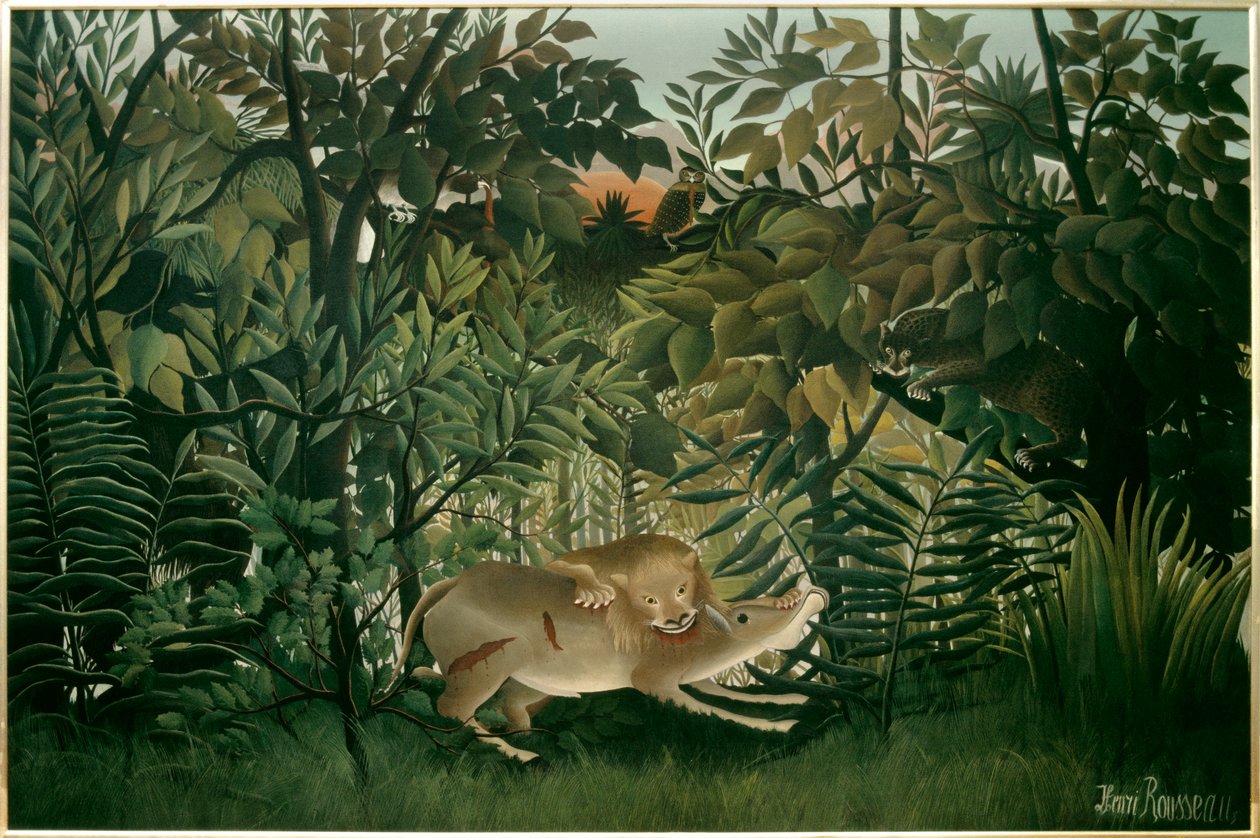 Leone affamato | Henri J.F. Rousseau | Stampa d'arte
