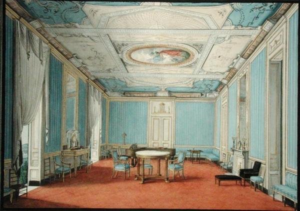 Un interno di palazzo neoclassico a Napoli, c.1830