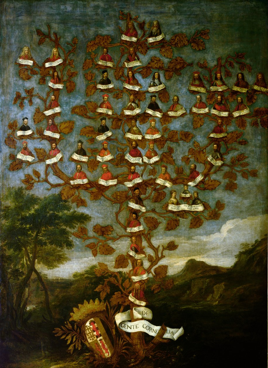 Albero genealogico della famiglia Cornaro | Stampa d'arte