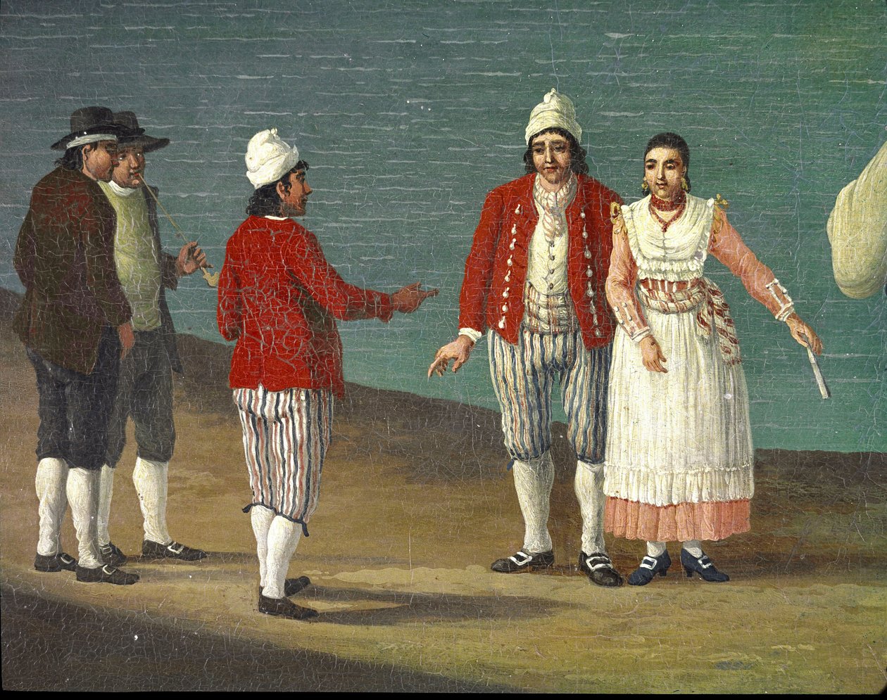 Gente di Gallipoli, Puglia, Italia (dipinto di Jacob Philipp Hackert ...