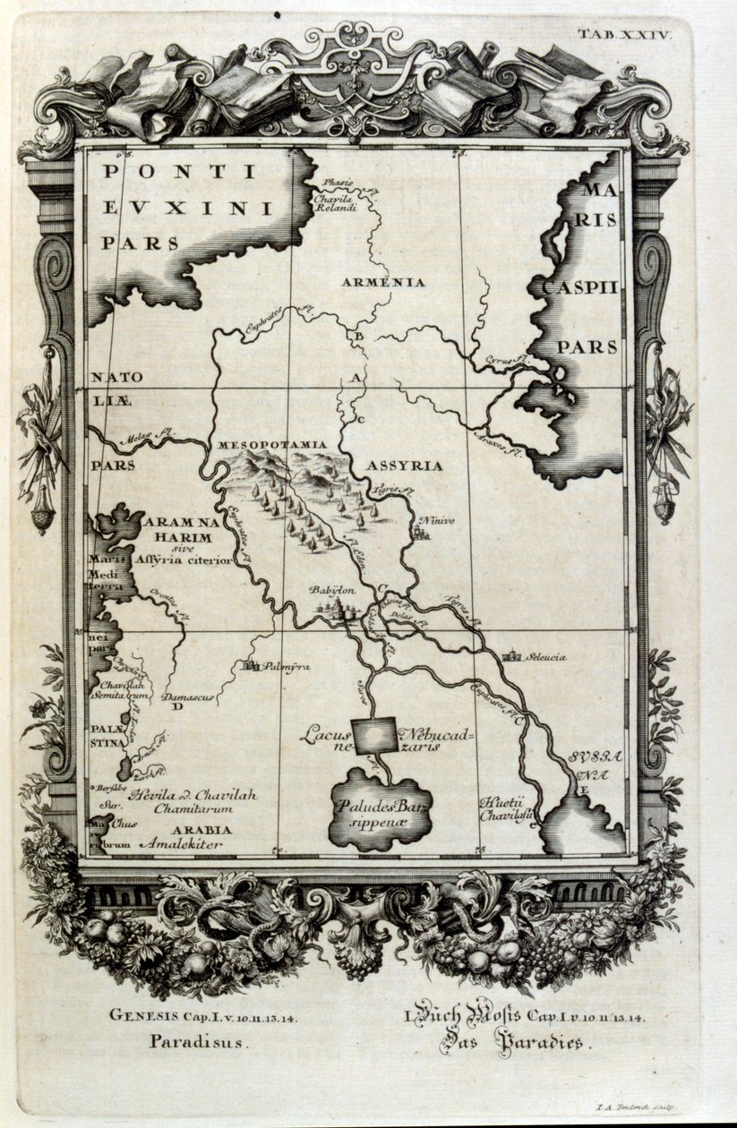 Incisione su rame da 'Physica Sacra' dello studioso svizzero Johann ...