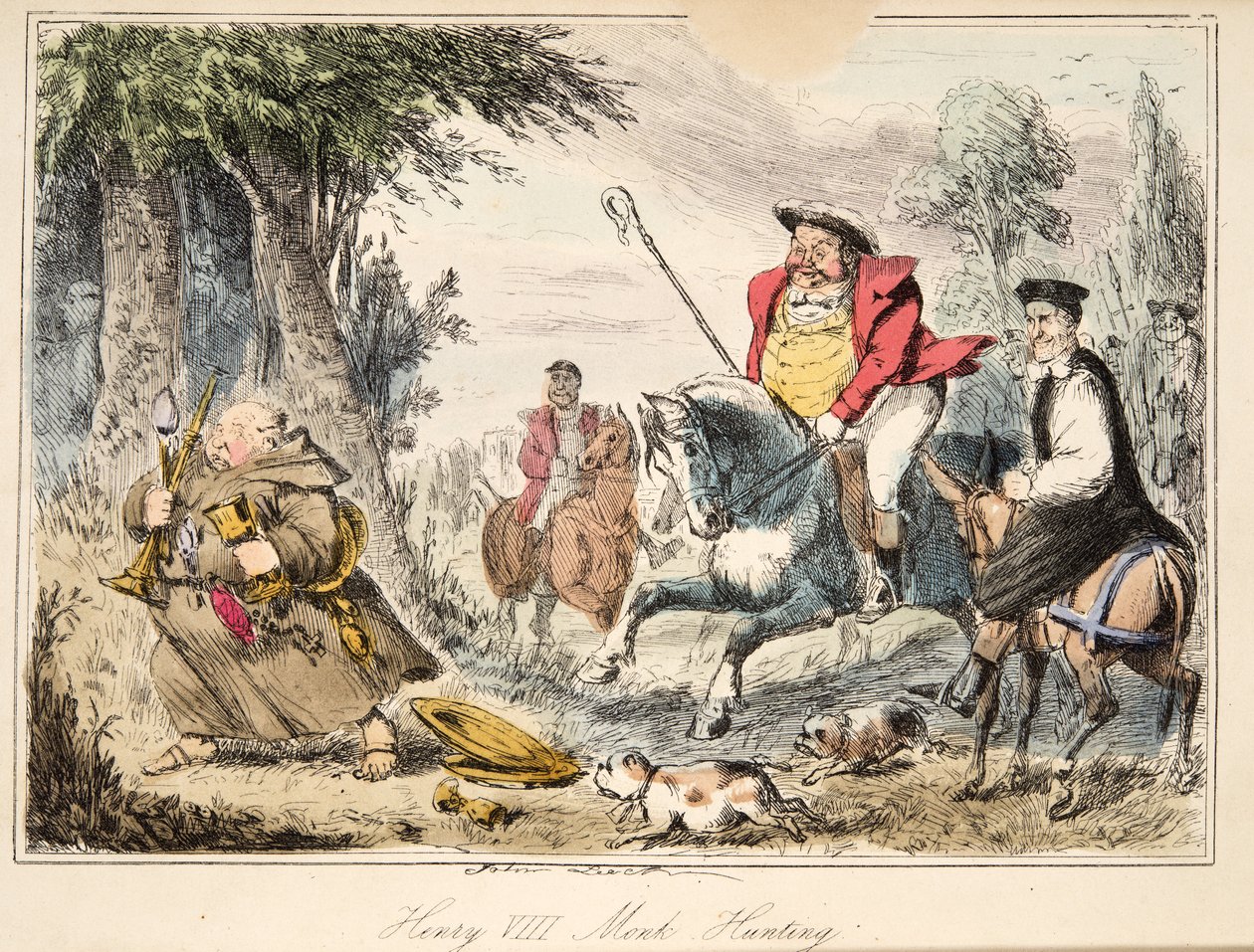 Enrico VIII a caccia di monaci, da The Comic History of England, pub. 1864
