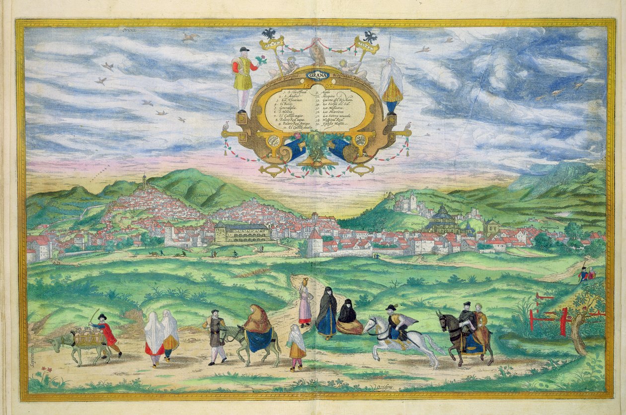 Mappa di Granada, da 'Civitates Orbis Terrarum' di Georg Braun (1541 ...