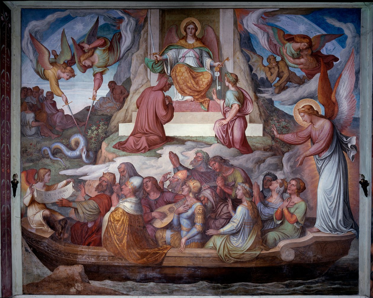 La barca delle anime e l'ingresso di Dante e Virgilio nel monte del ...