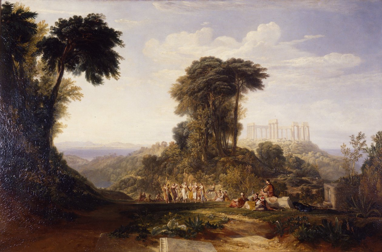 Veduta del Tempio di Giove Panellenio, nell'Isola di Egina, con la ...