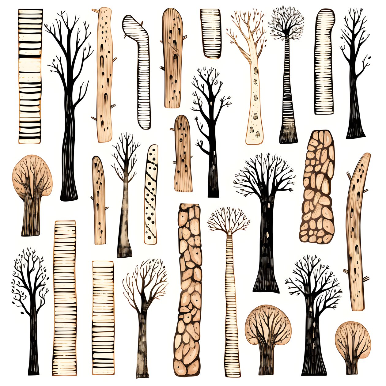 Modello Tronco Albero Stampabile BOP Albero Di Natale Con Luci