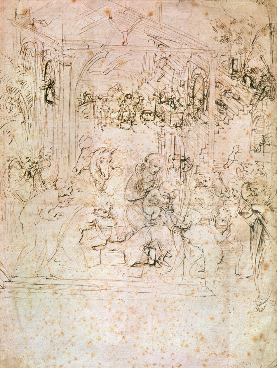 Schizzo di composizione per l'Adorazione dei Magi, 1481