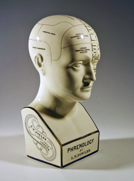 Busto frenologico smaltato, c.1860 | Lorenzo Niles Fowler