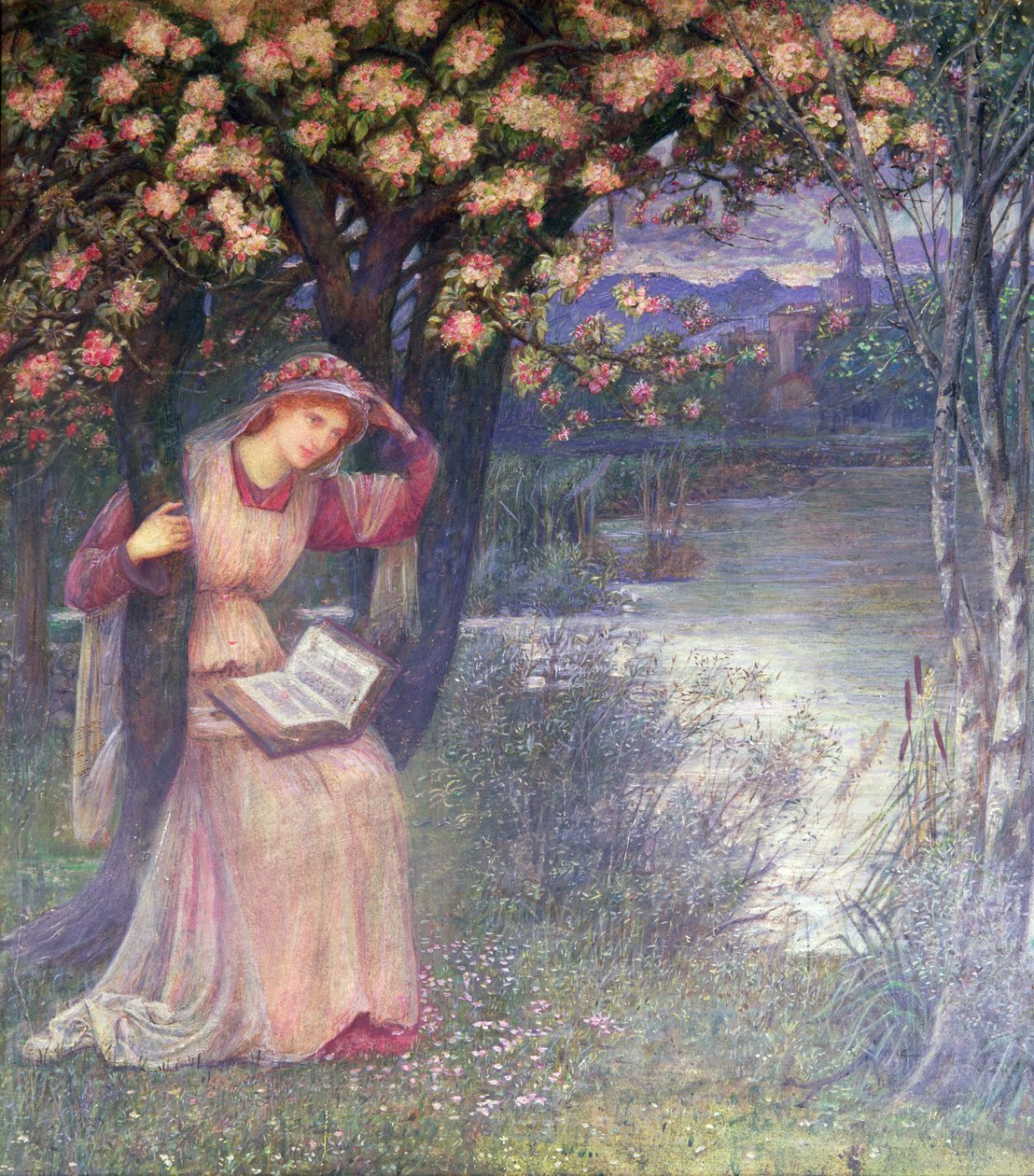 Donna che legge in un giardino | Marie Spartali Stillman