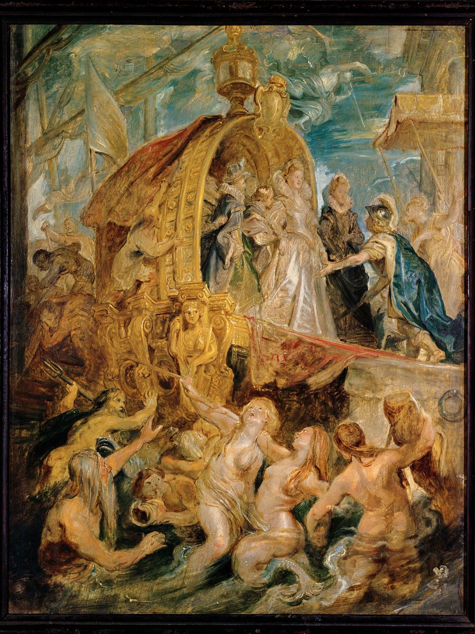 Accoglienza della neo-sposa Maria de' Medici nel porto di Marsiglia Rame (dipinto su rame)