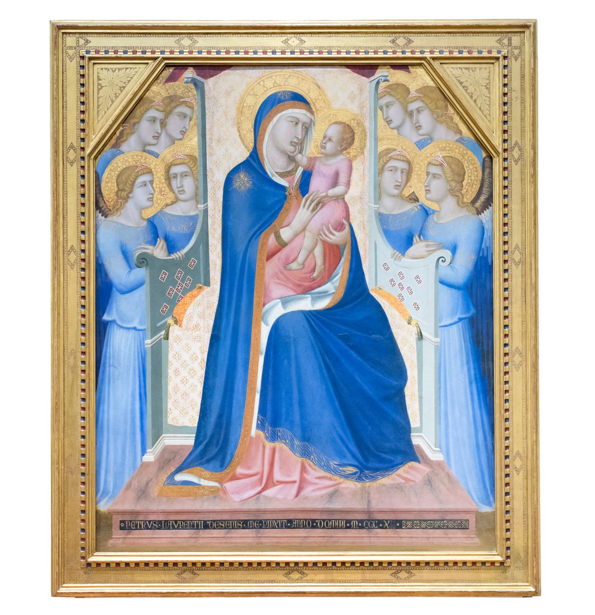 Madonna col Bambino in trono con otto angeli | Stampa d'arte