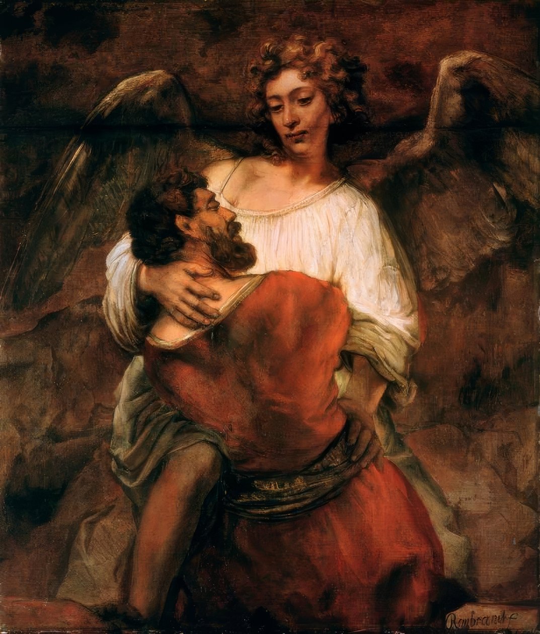 La lotta di Giacobbe con l'angelo | Rembrandt van Rijn