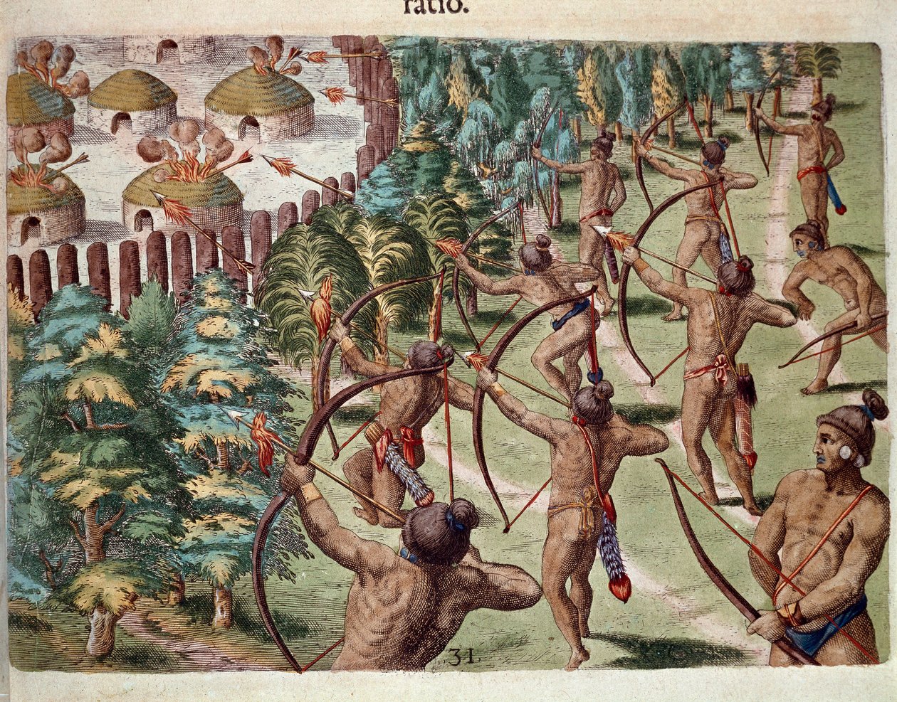 Storia dell'America: 'Una tribù indiana attacca un villaggio in Florida ...