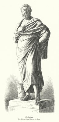 Statua di Sofocle, drammaturgo dell'antica Grecia