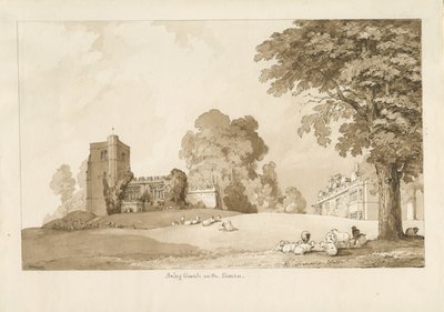 Chiesa di Arley (disegno a seppia, 1837) | Stampa d'arte