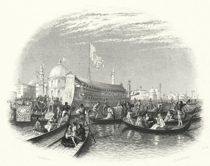 Il matrimonio del mare. La barca del Doge e le gondole sull'acqua a Venezia